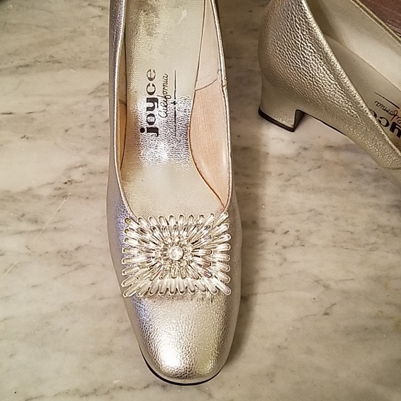 Joyce of California | Shoes | Vintage Joyce Silver Jewelled Pumps ...